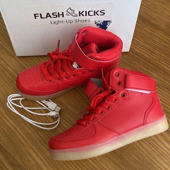 Flash Kicks | Shoes | New Flash Kicks Unisex Red Lightup High Top ...